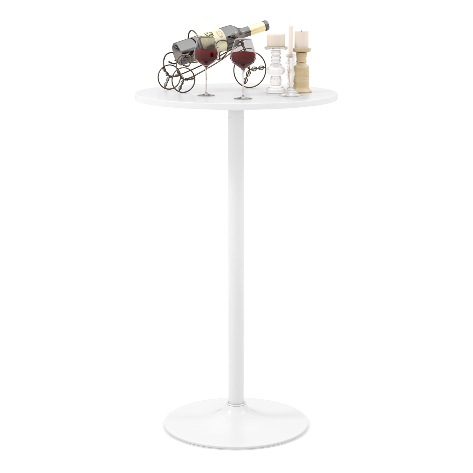 Topbuy 24'' Round Bistro Table, Height Adjustable 40" Bar Height ...
