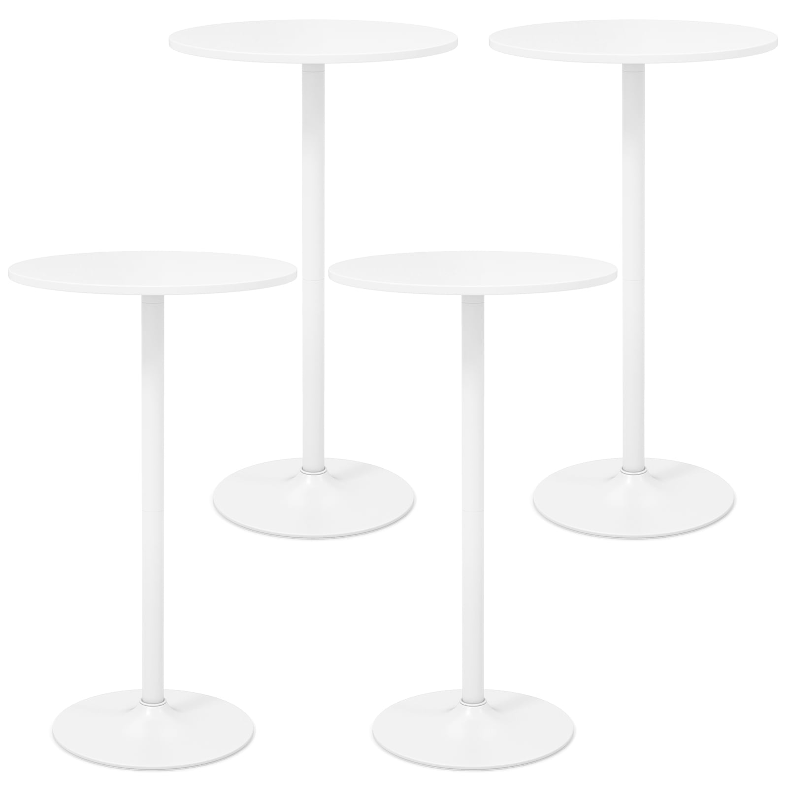 Patiojoy 24'' Round Bistro Table Set of 4, Height Adjustable 40" Bar ...