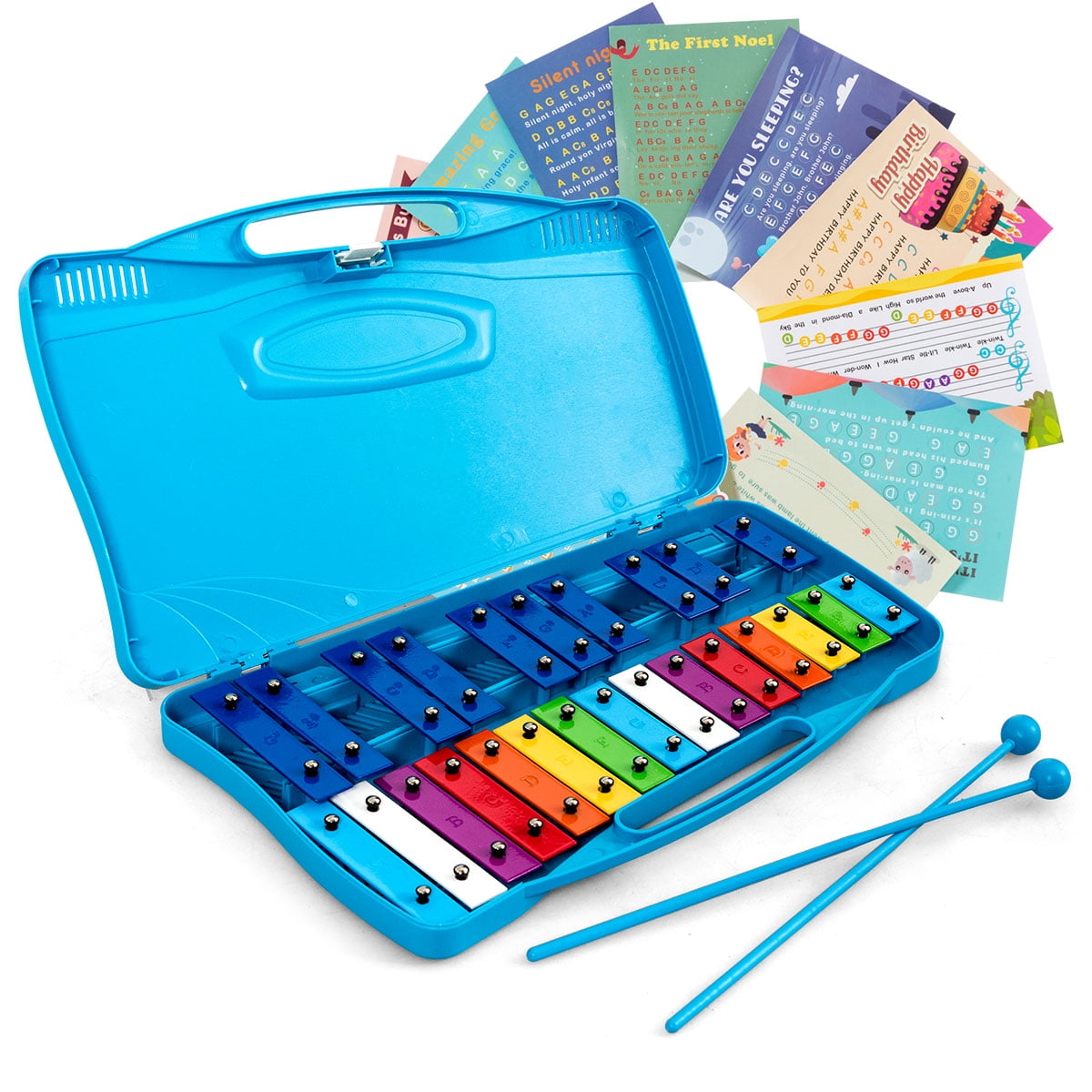 Topbuy 25 Notes Kids Chromatic Aluminium Xylophone with Case and 2 ...