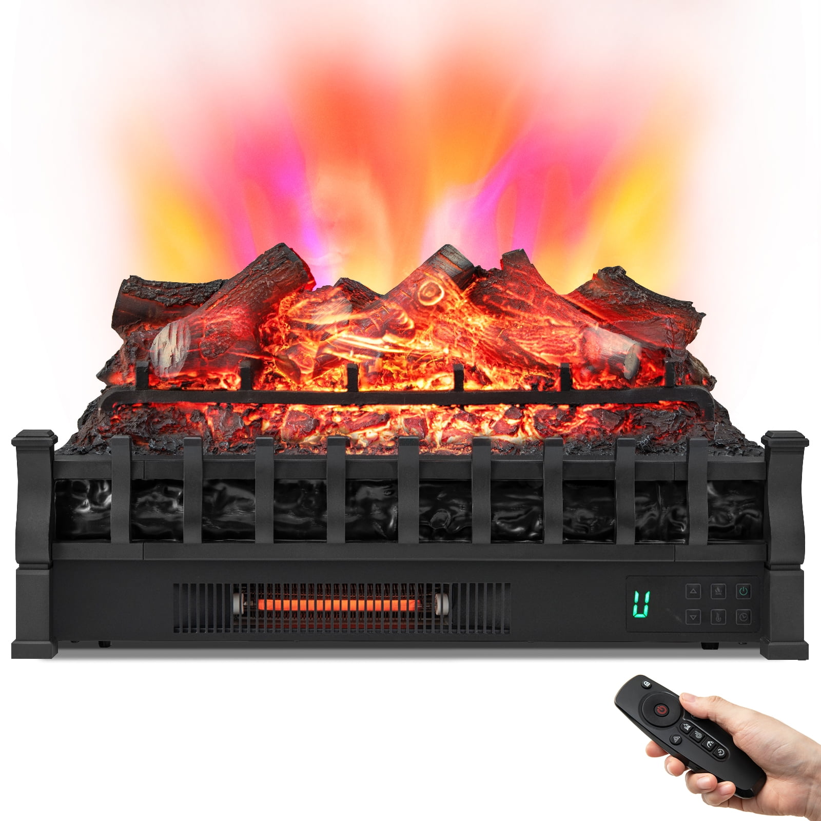 "Topbuy 26"" Electric Fireplace Log Set w/ Remote, 5 Flame Modes ...