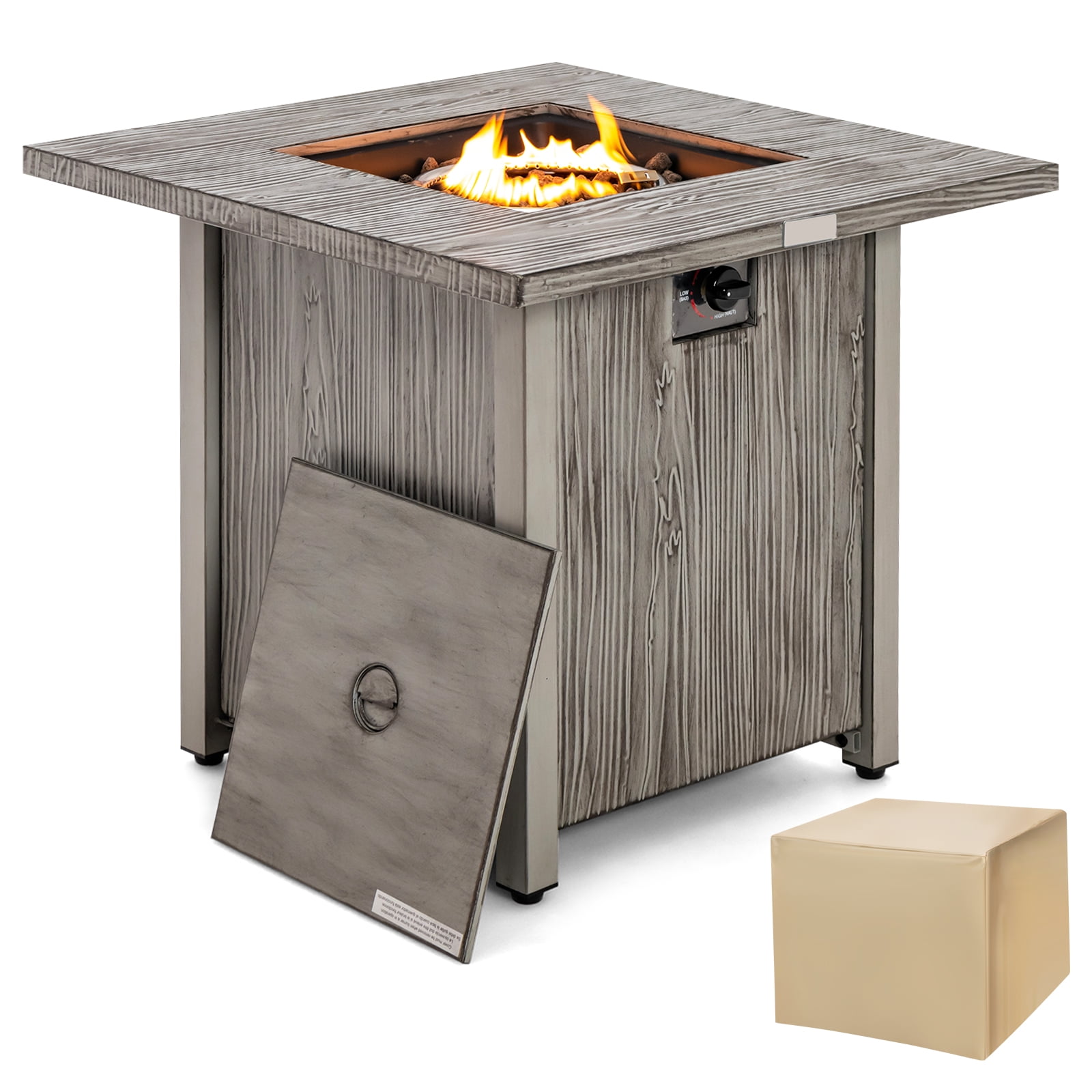 Topbuy 28" Propane Fire Pit Table 40,000 BTU Outdoor Propane Gas Fire ...