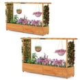 Topbuy 2pcs Raised Garden Bed with Trellis Wood Elevated Planter Box ...