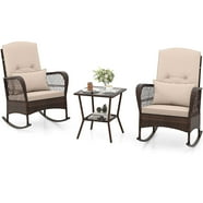 ECOPATIO Rocking Chair Bistro Set,3 Piece Outdoor Patio Furniture Set ...