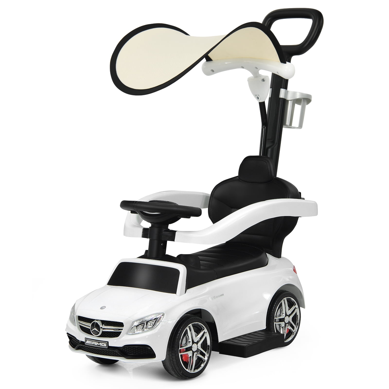 Topbuy 3 in 1 Ride On Push Car Mercedes Benz For Toddlers Stroller ...