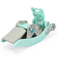 Costway 4-in-1 Rocking Horse & Slide Set Toddler Slide Playset w ...