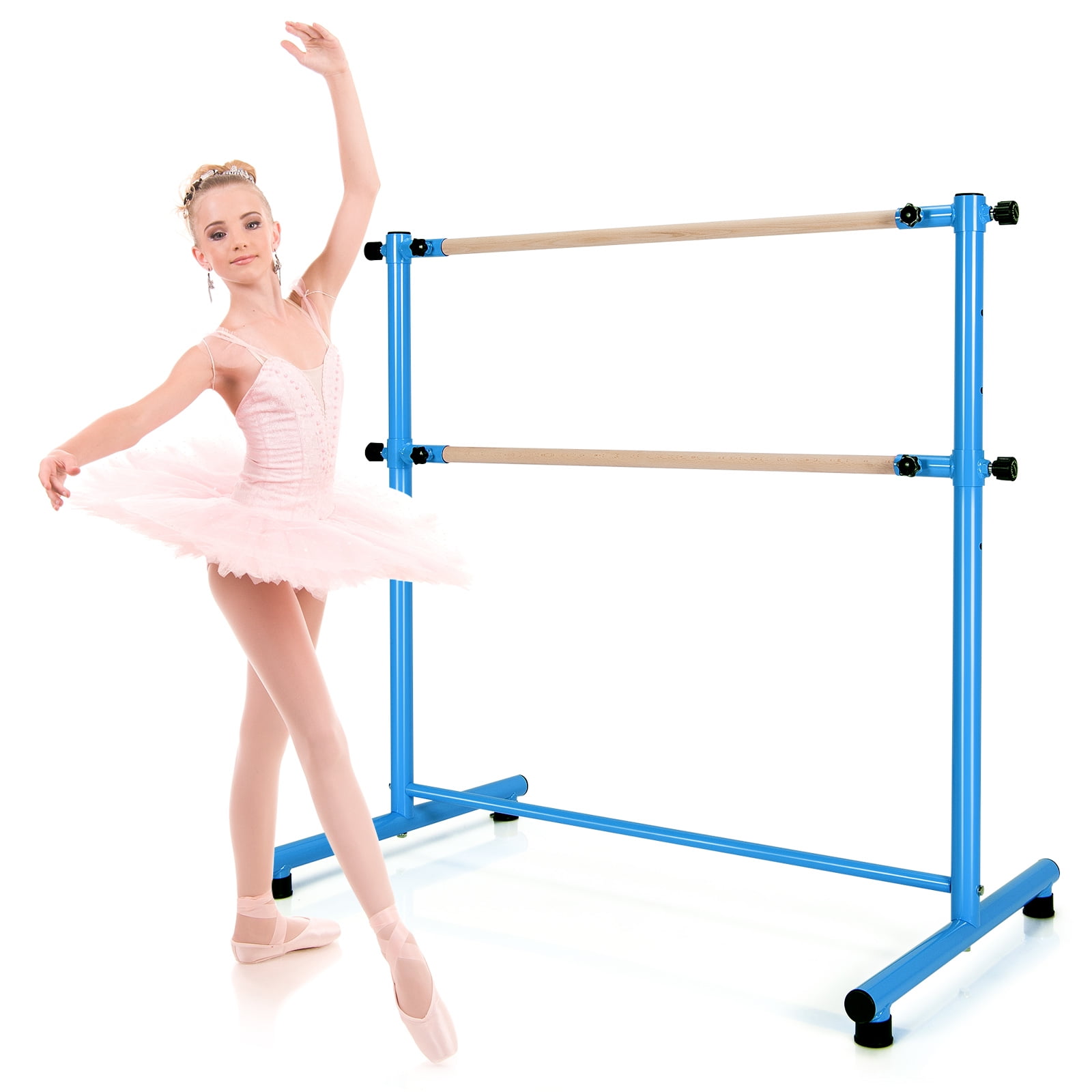 Patiojoy 47 Double Ballet Barre, Freestanding Adjustable Dancing Barre ...