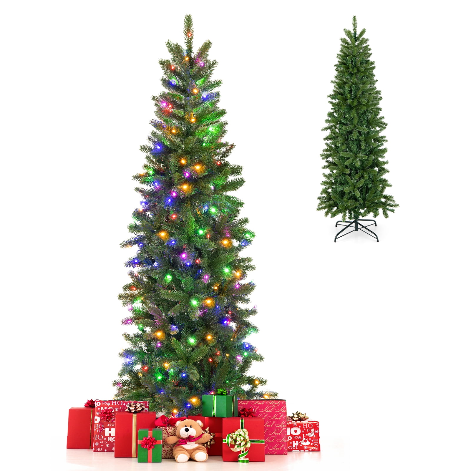 Topbuy Slim 5ft Pre-lit Artificial Christmas Tree w/ 180 LED Lights & 10 Modes - Walmart.com
