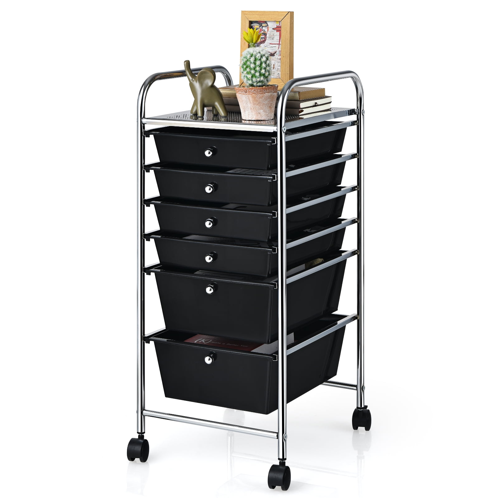 Topbuy 6 Drawer Scrapbook Paper Organizer Rolling Storage Cart for ...