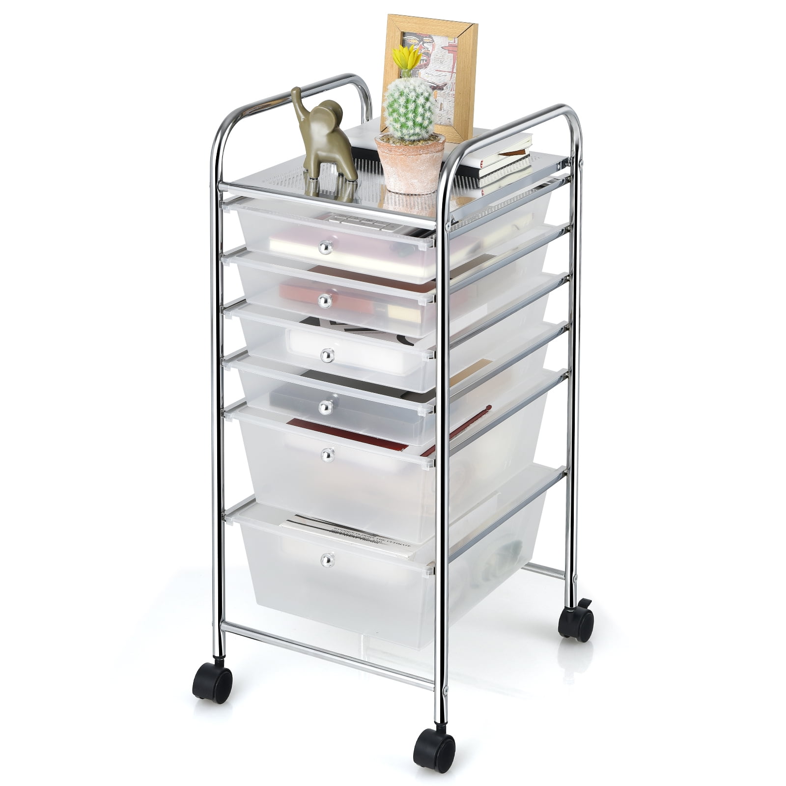 Topbuy 6 Drawer Scrapbook Paper Organizer Rolling Storage Cart for ...