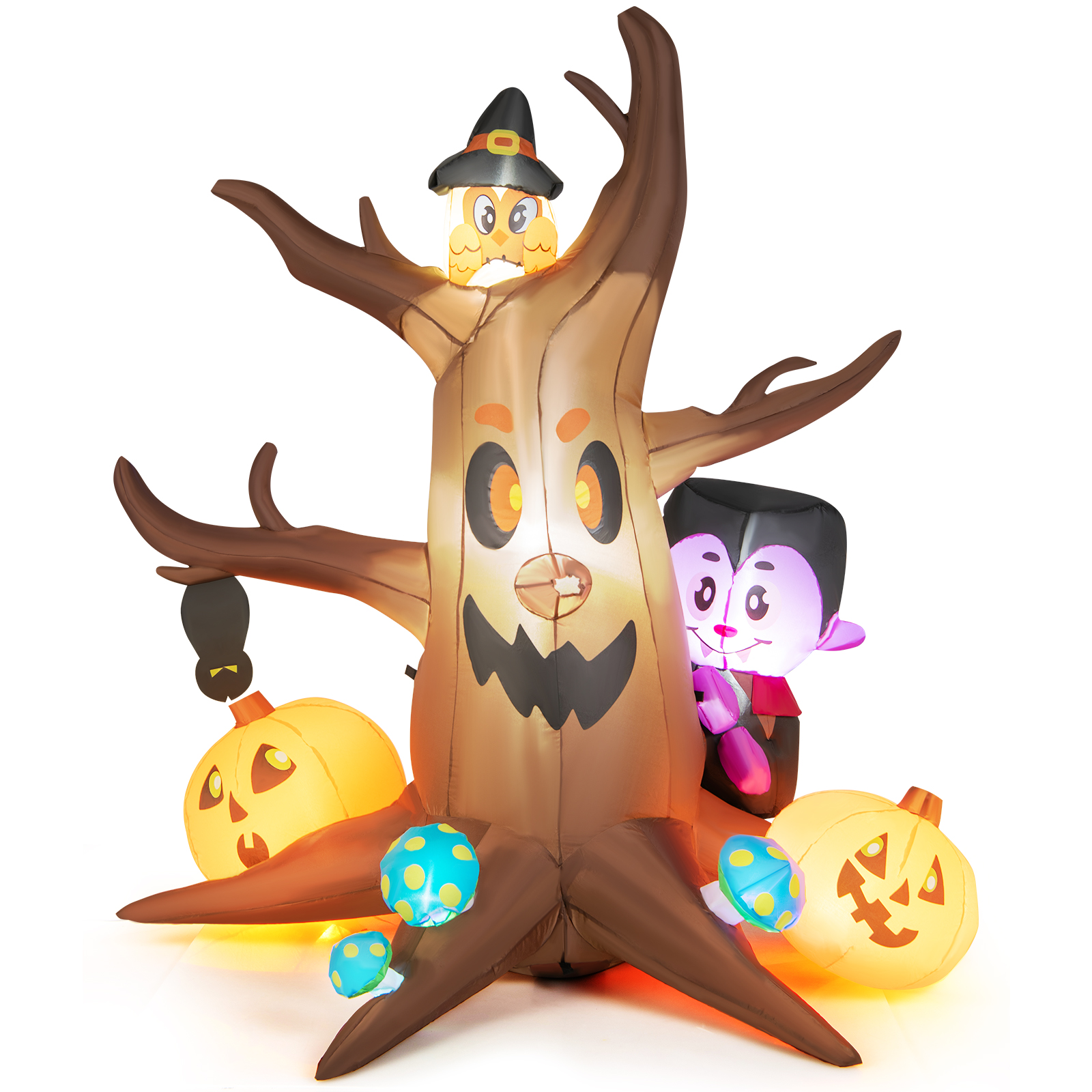HomCom Tall Haunted Tree Outdoor Lighted Halloween Yard Inflatable ...