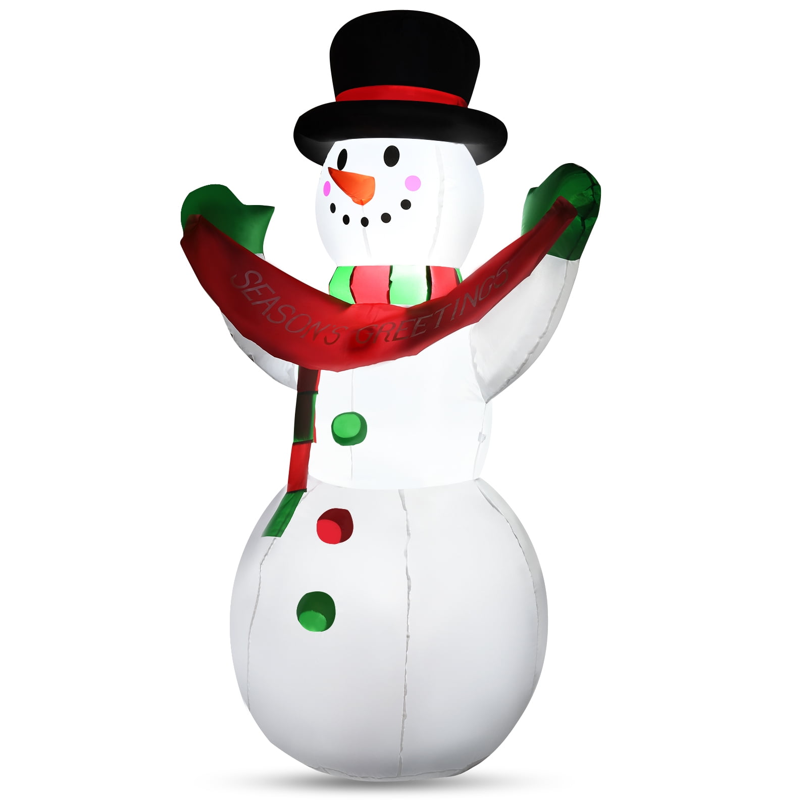 Topbuy 6ft Christmas Inflatable Smiling Snowman With Internal Led