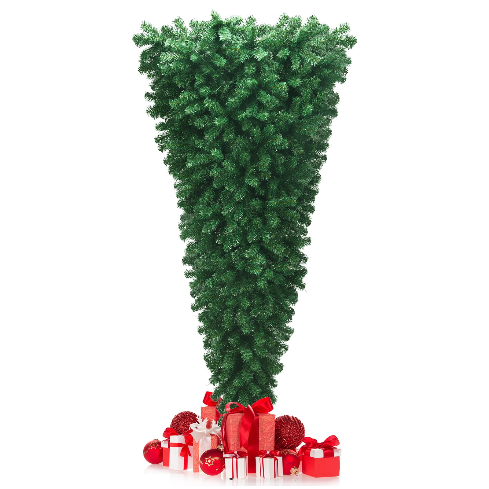 Topbuy 7ft Upside Down Christmas Tree Artificial Green Inverted PVC ...