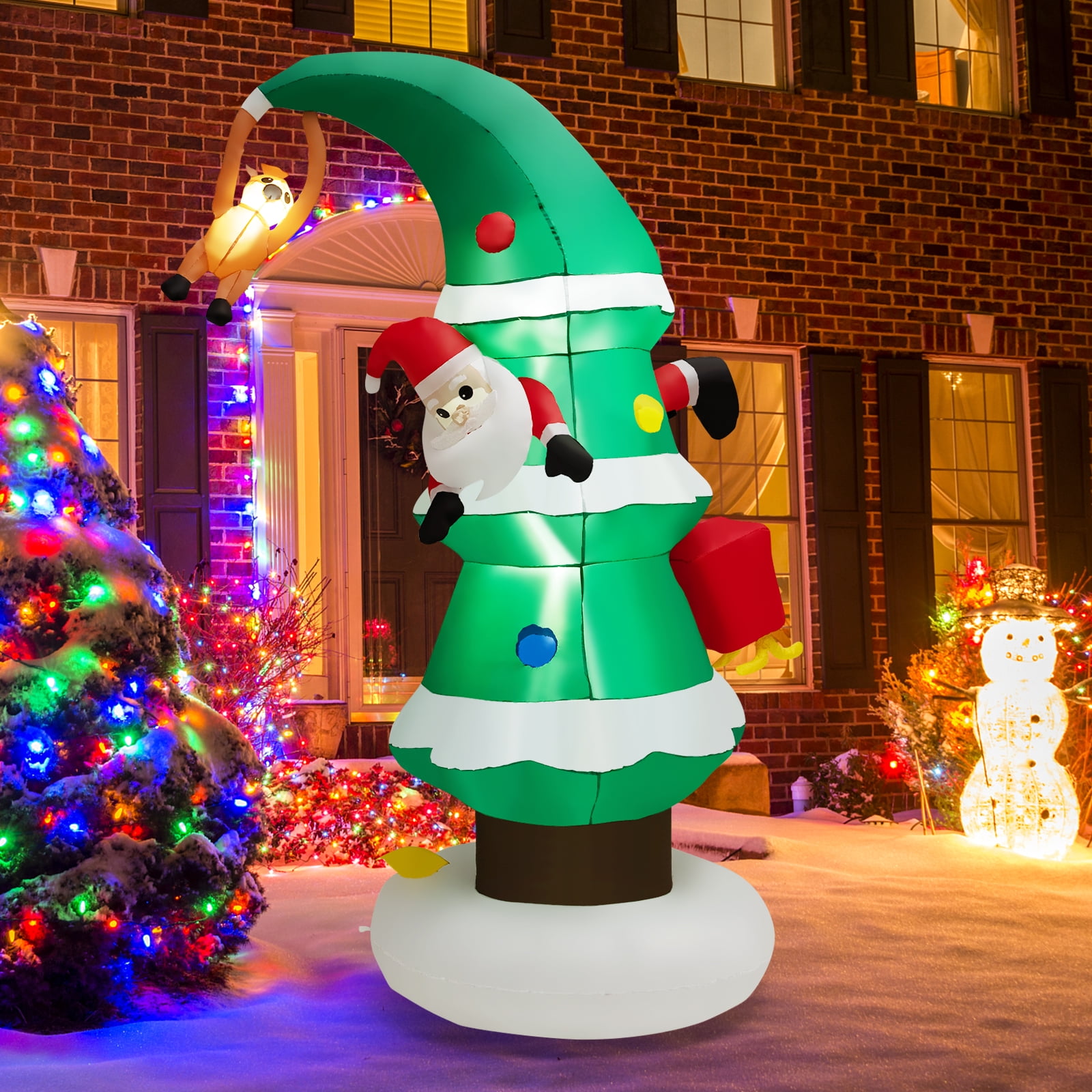 Topbuy 8 Ft Inflatable Christmas Tree Blow Up Christmas Tree With T