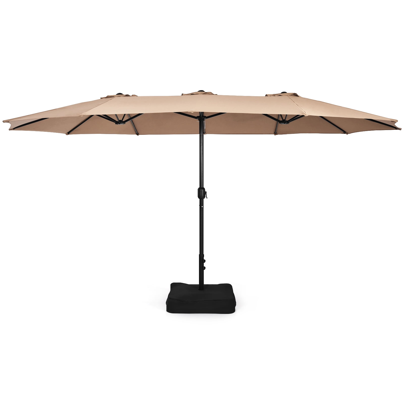 Patiojoy 15FT Double-Sided Twin Patio Umbrella with Crank and Base for ...