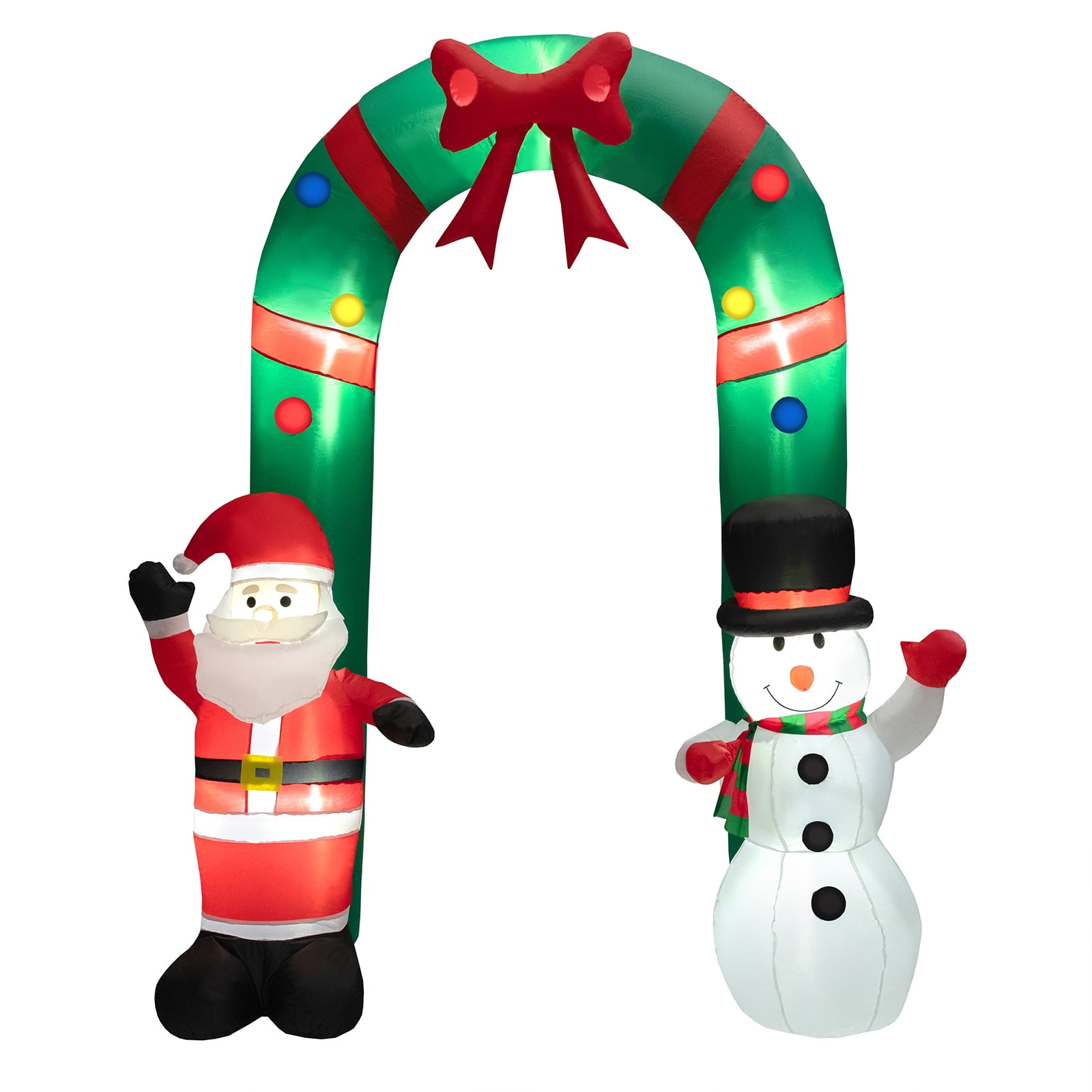 Topbuy 8ft Tall Christmas Inflatable Santa Claus And Snowman Archway