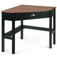 Topbuy Corner Computer Desk Table Wood Workstation Brown& Black ...