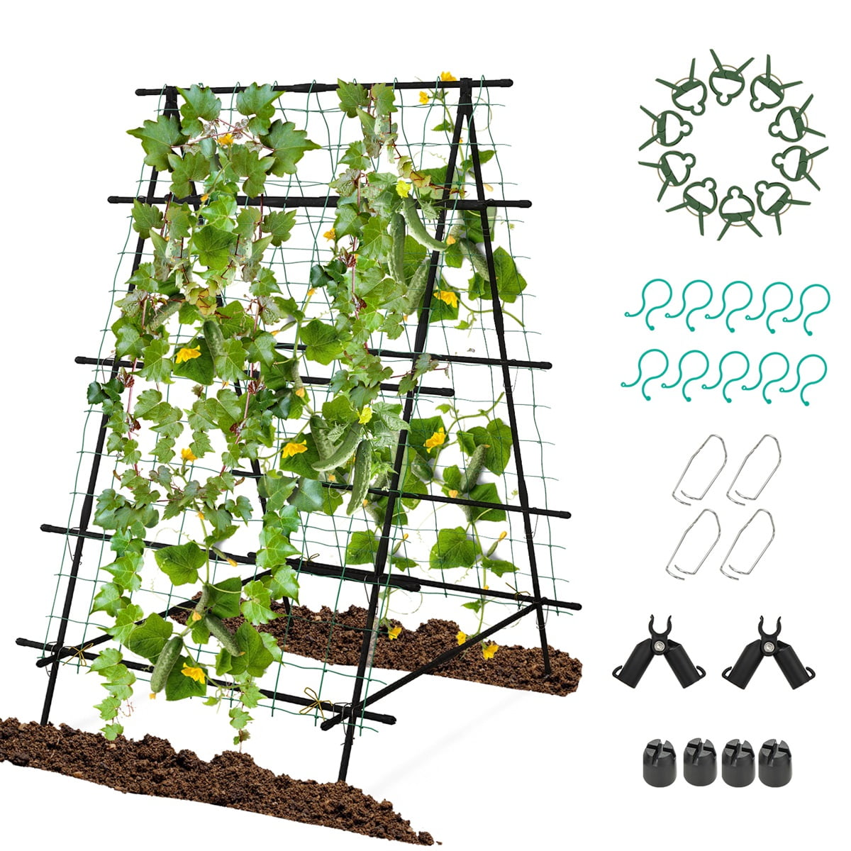 Topbuy Cucumber Trellis for Plant Climbing Foldable Garden Tunnel ...
