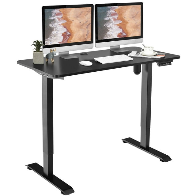 Topbuy Electric Height Adjustable Mobile Standing Desk Home Office ...