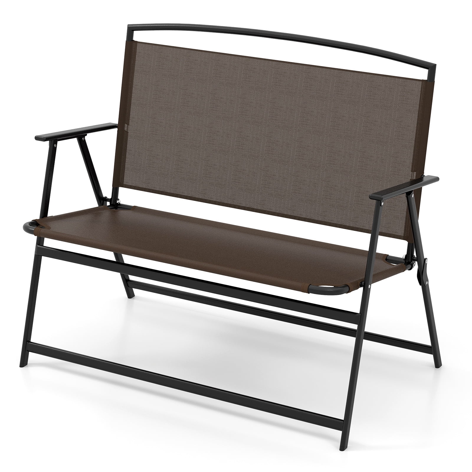 Topbuy Foldable Garden Bench 2-person Patio Loveseat with Fabric ...