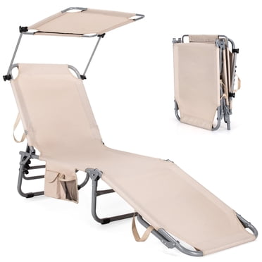 Slsy Folding Chaise Lounge Chair 5-Position, Folding Cot, Heavy Duty ...