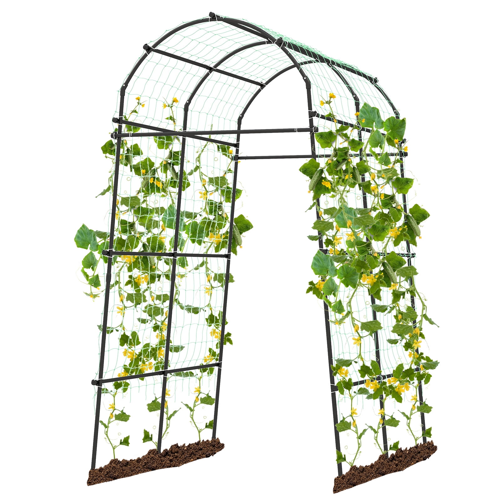 Topbuy Large 7.5 FT Garden Arch Trellis for Climbing Plants, Backyard ...