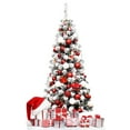 Topbuy 4.5ft Pencil Artificial Christmas Tree Snow Flocked Pencil Tree ...