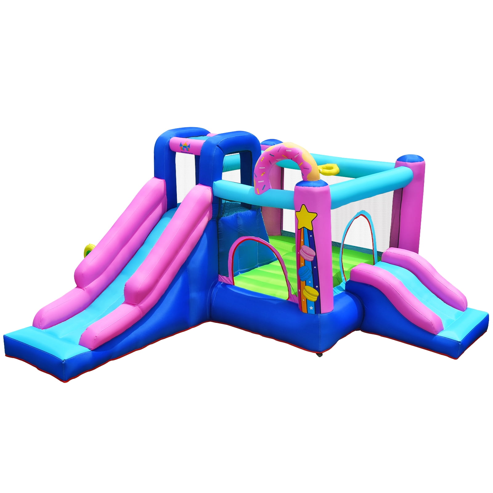 Topbuy Large Outdoor Inflatable Bouncer, Jumping Castle with Dual ...