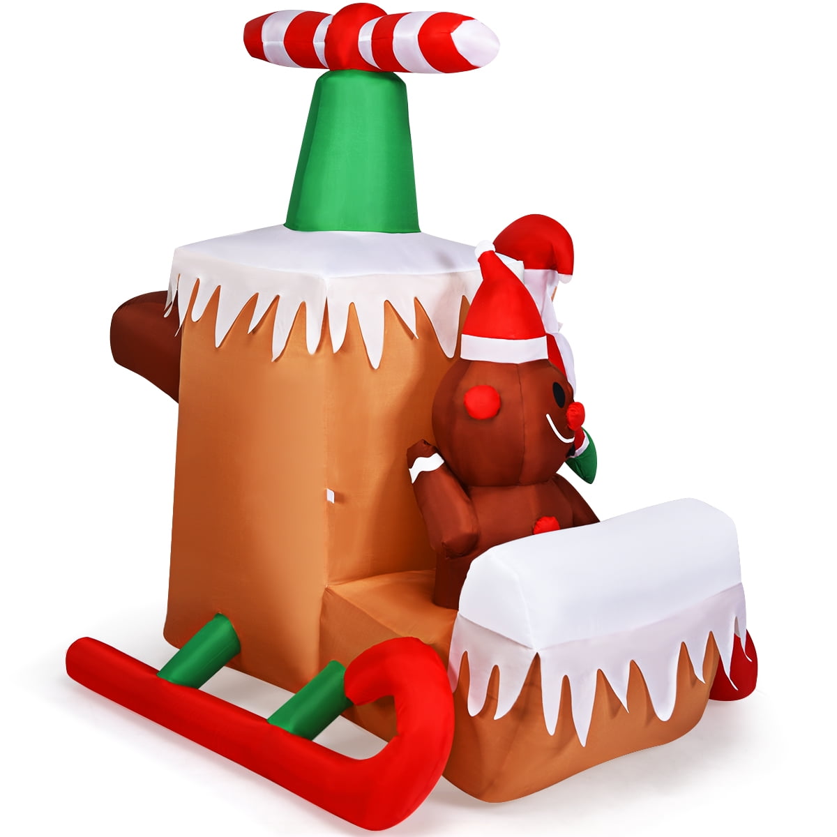 Patiojoy Inflatable Christmas Santa Claus Flying Airplane Decoration ...