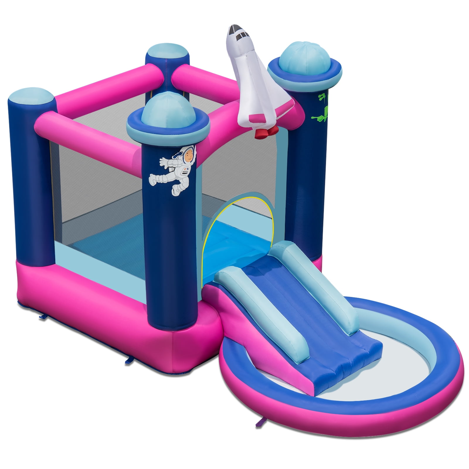 Topbuy Inflatable Kids Water Slide w/ Splash Pool Indoor Outdoor Bouncy ...