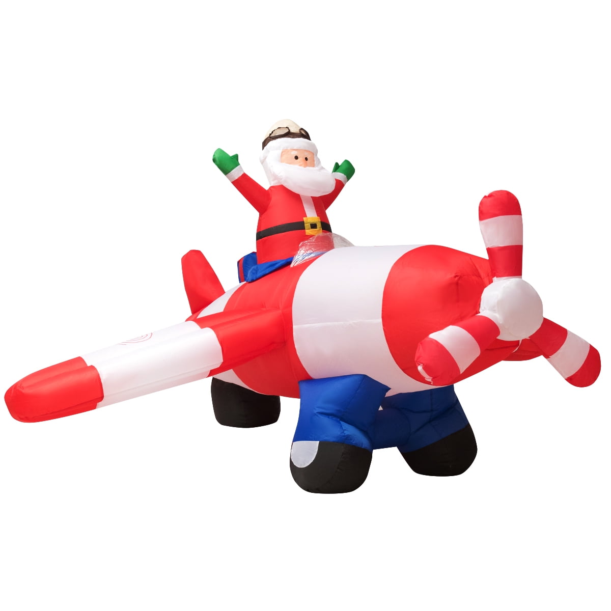 Topbuy Inflatable Santa Claus Flying Airplane Christmas Decoration ...
