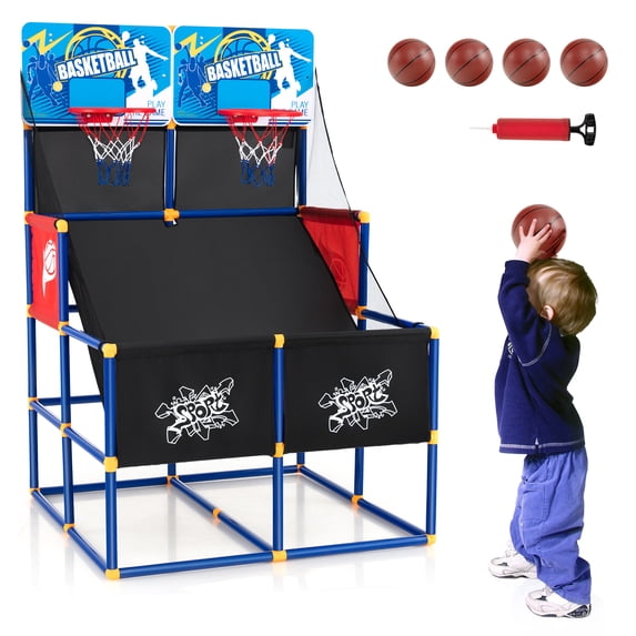Topbuy, Kids Basketball Arcade Game, Double Shot, 35.5" x 35.5" x 55 ...