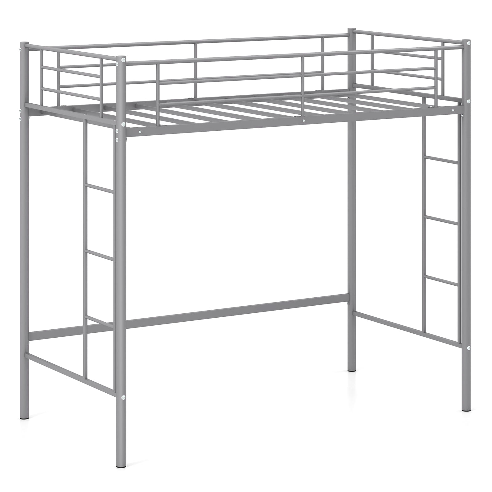 Topbuy Metal Twin Size Loft Bed Heavy Duty Loft Bed Frame with Safety ...