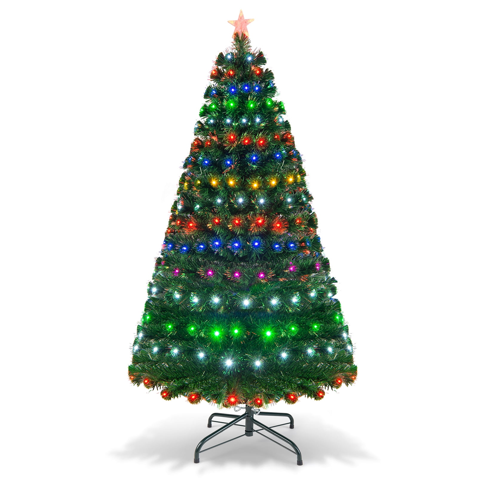 Patiojoy 6' Pre-Lit Optical Fiber Artificial Christmas Tree w ...
