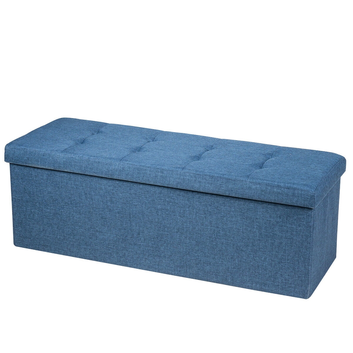 Topbuy Navy storage Ottoman Fabric Folding Storage Chest with Divider ...