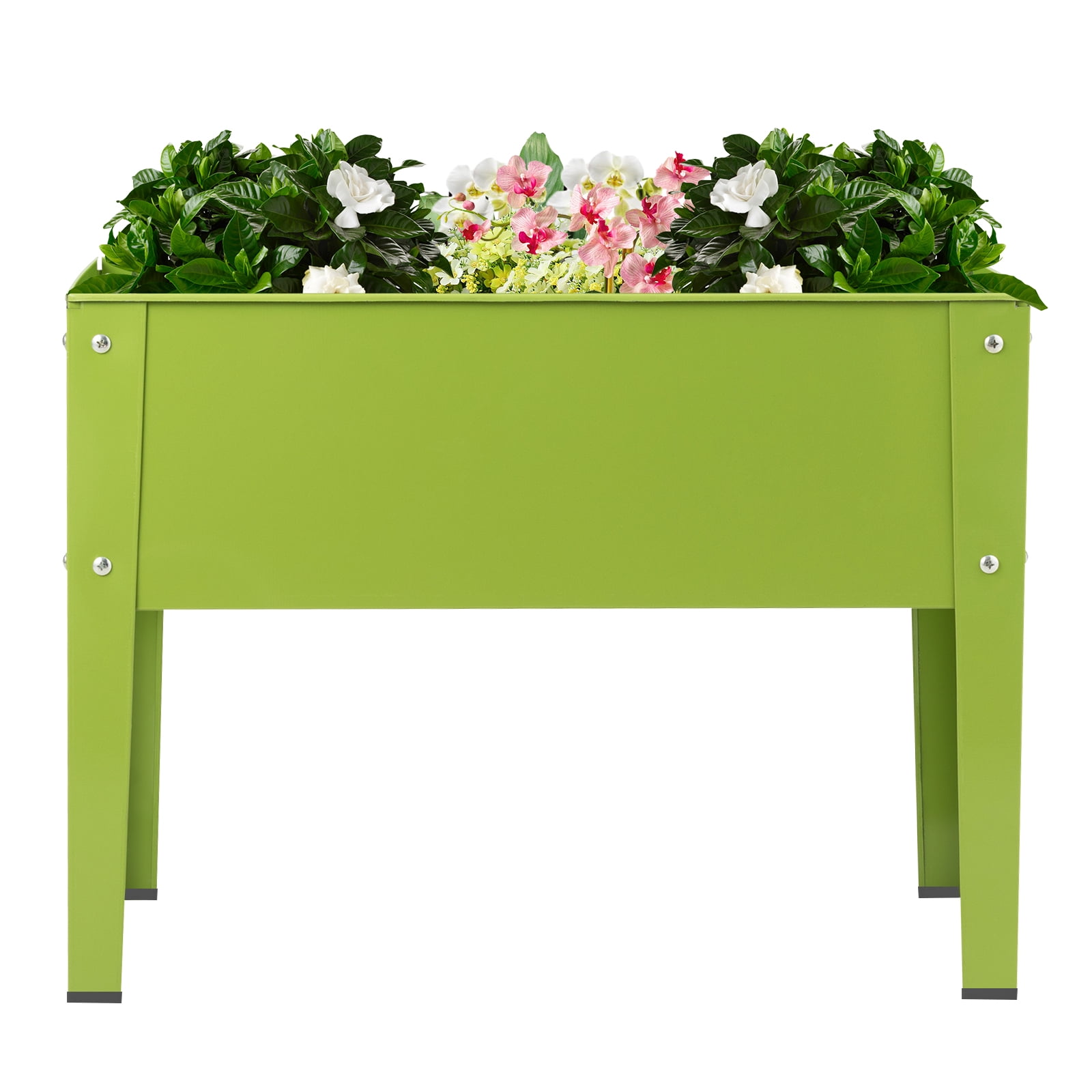 Topbuy Flower Planter Metal, Elevated Garden Bed with Legs, Indoor and ...