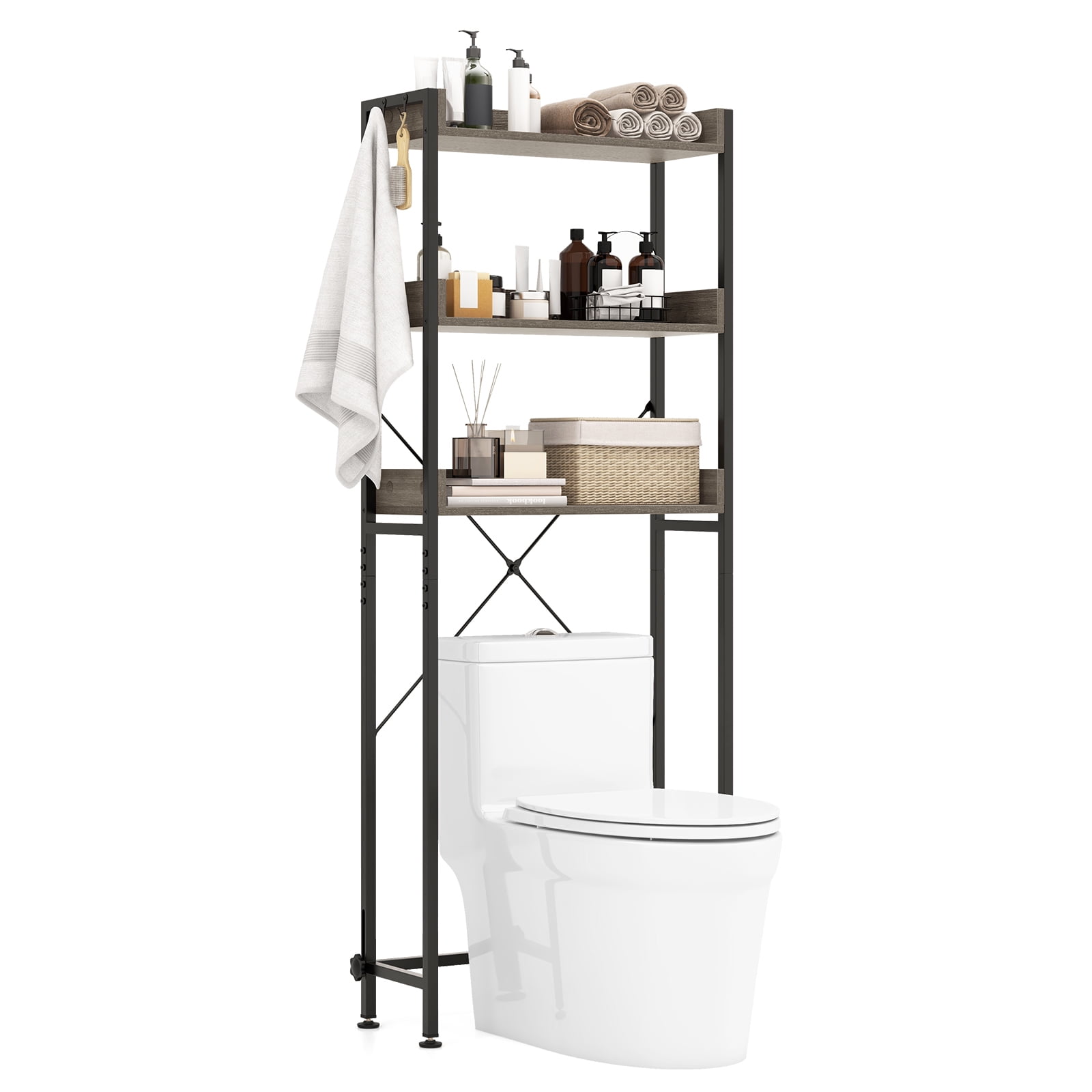 Topbuy Over The Toilet Storage 3-Tier Bathroom Space Saver Organizer ...