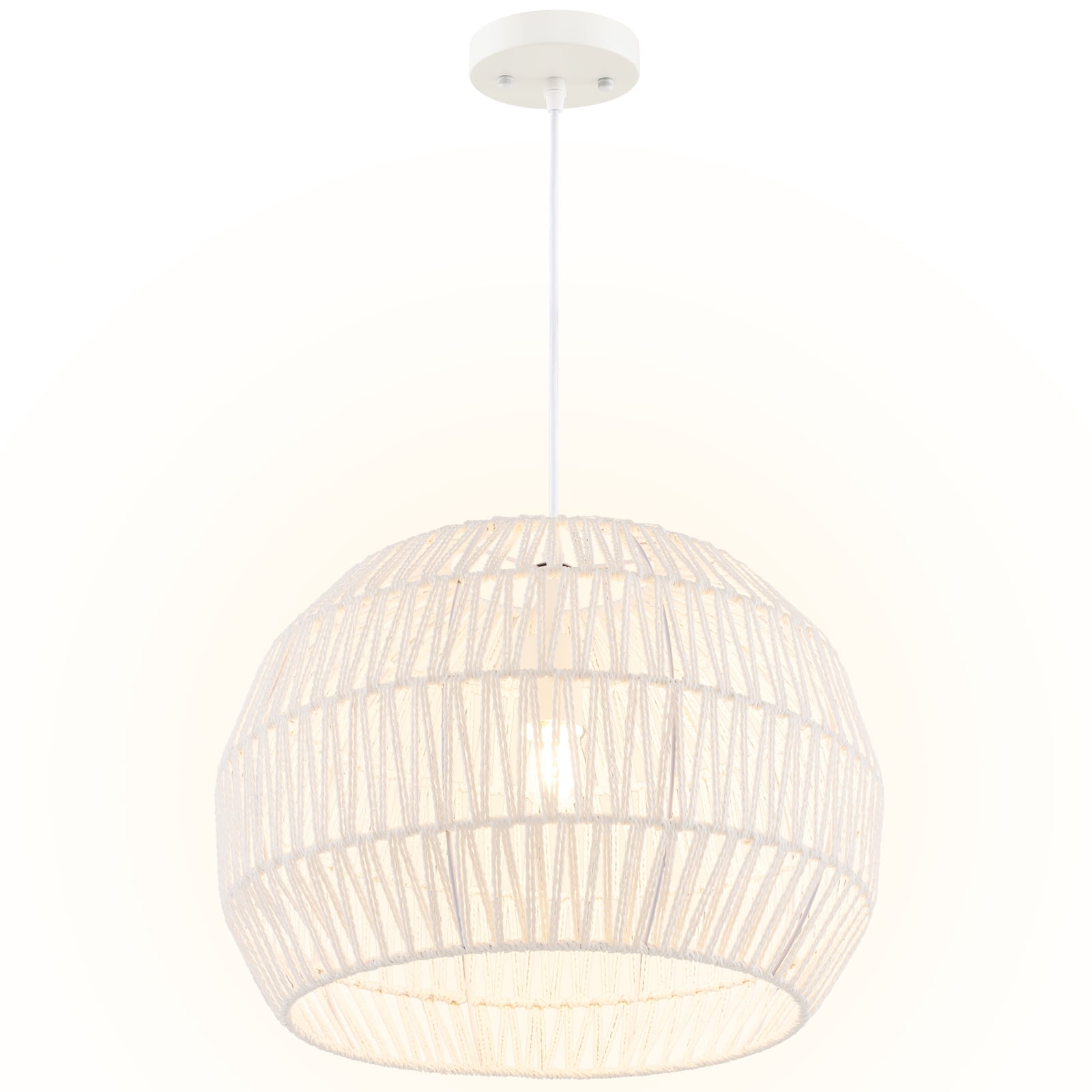 Topbuy Paper Pendant Light Fixture Round Hanging Ceiling Light with ...