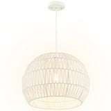 Topbuy Paper Pendant Light Fixture Round Hanging Ceiling Light with ...