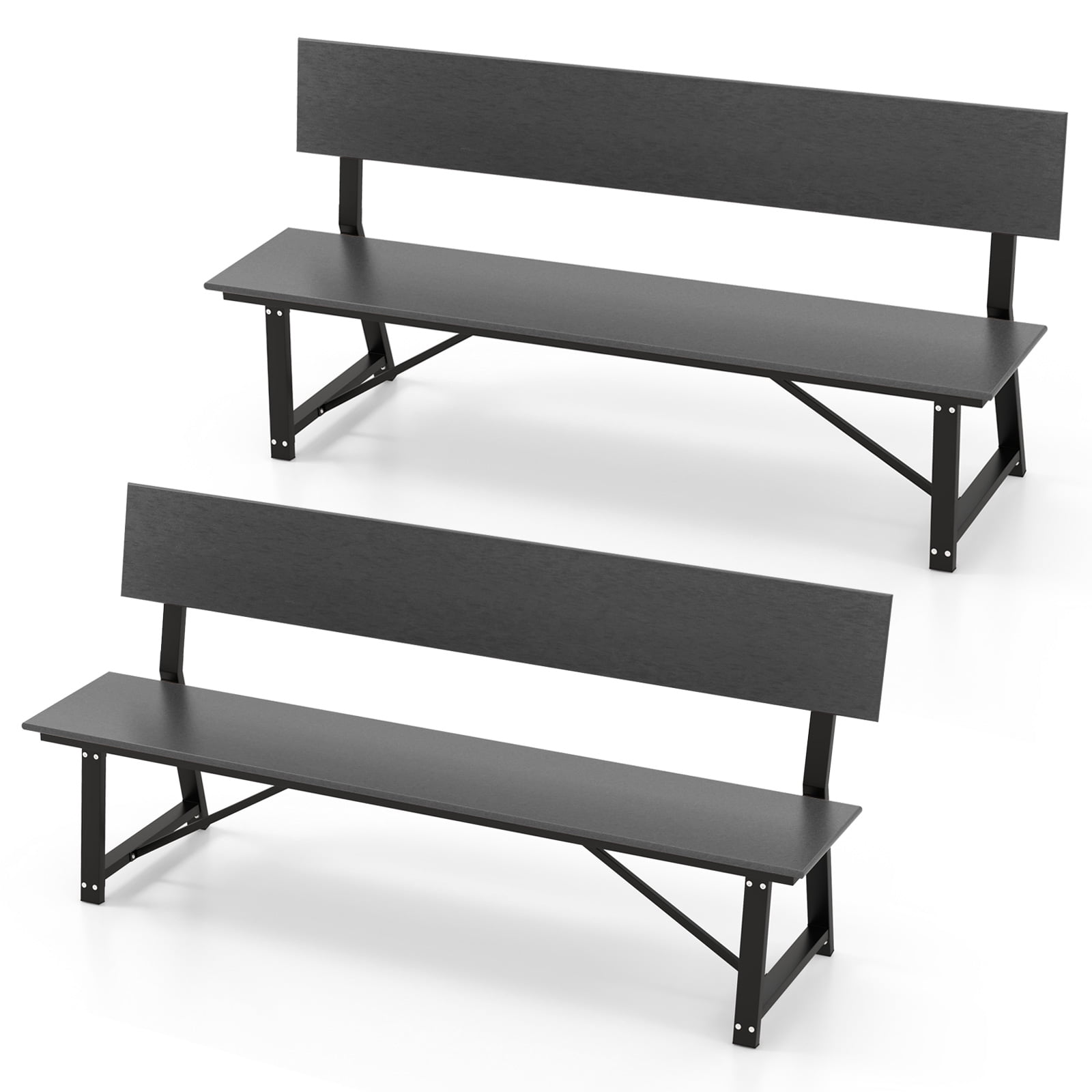 Topbuy Patio 4-Person Bench 72 Inch Extra Long Bench w/ All-Weather ...