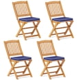 Topbuy Patio Folding Chair Set of 4 Portable Acacia Wood Dining Chairs ...