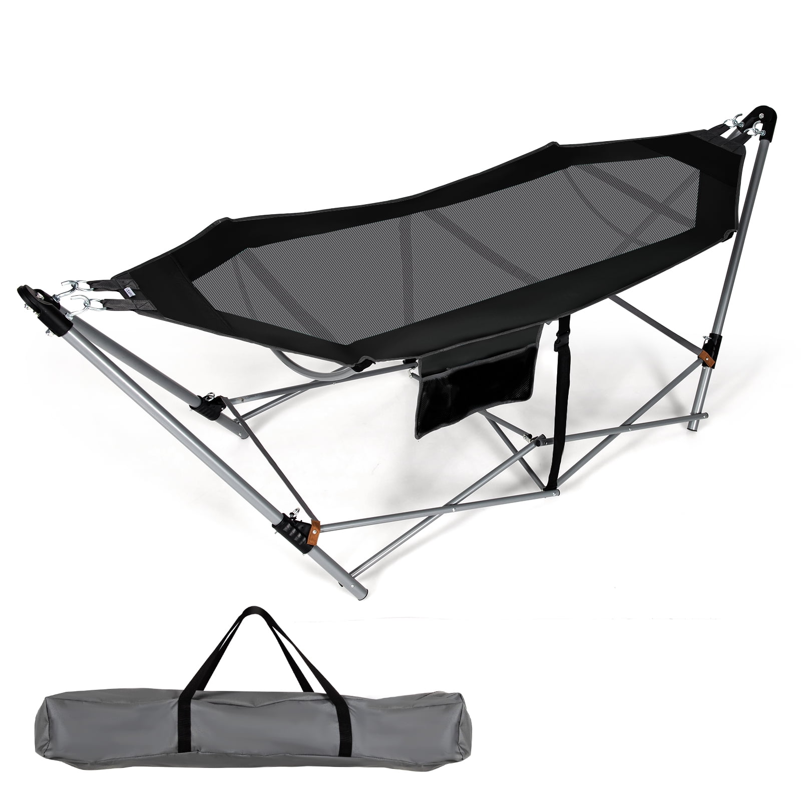Topbuy Portable Folding Hammock Free Standing Hammock W/ Stand-Folds ...