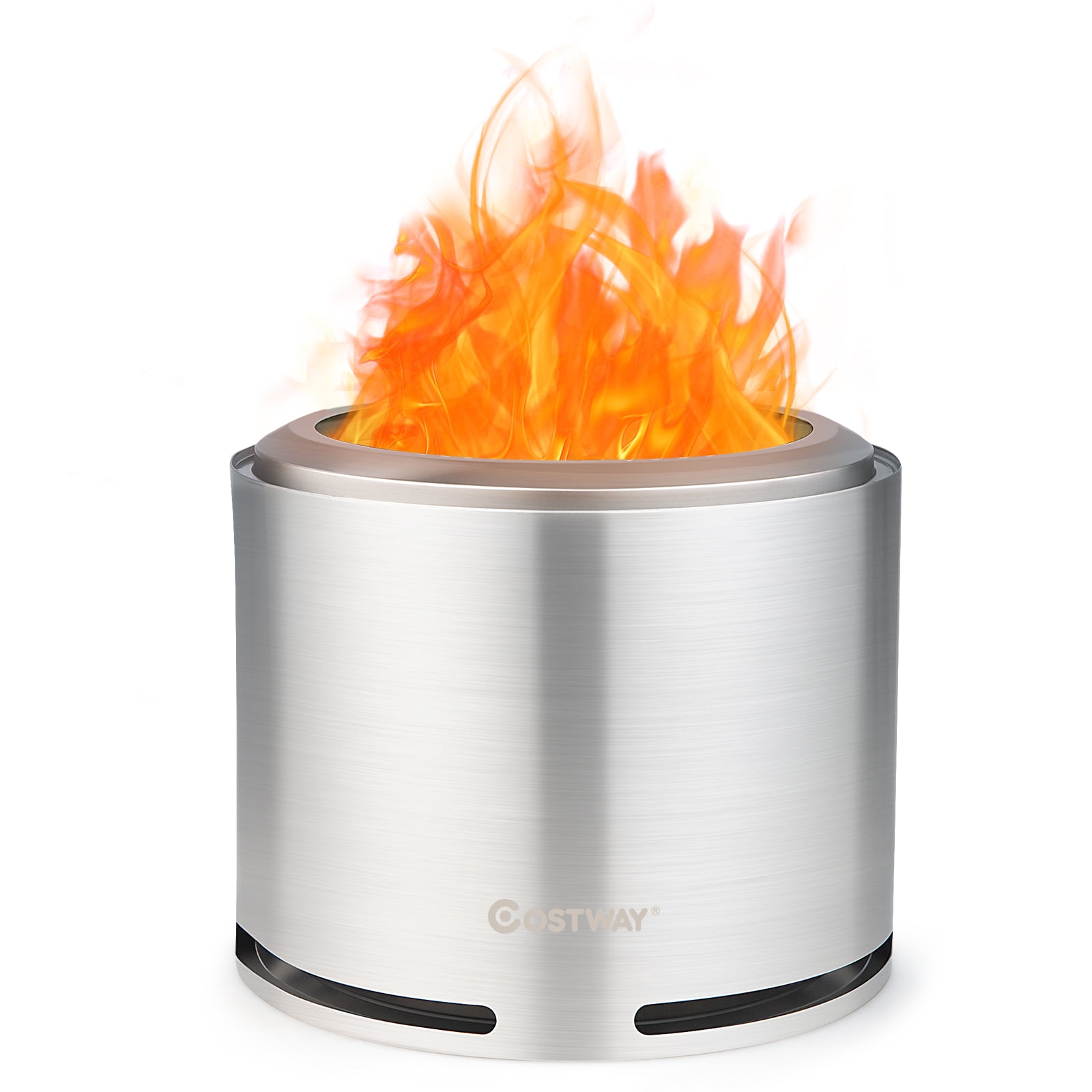Topbuy Portable Stainless Steel Smokeless Fire Pit 18.5” Low Smoke Fire ...