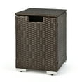Topbuy Outdoor Patio Propane Tank Cover & Wicker Hideaway Table, 20 lbs ...