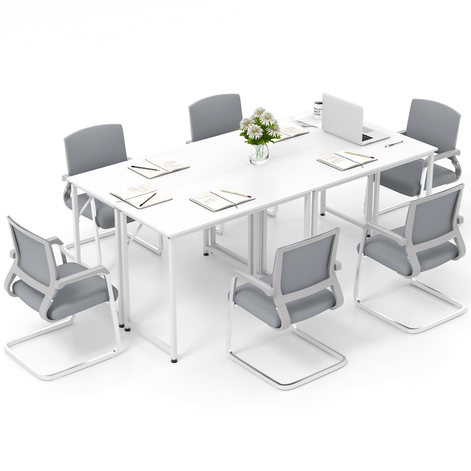 Topbuy Set of 4 Conference Tables Rectangular Meeting Room Table ...