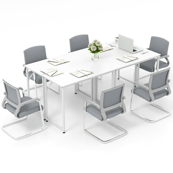 Topbuy Set of 4 Conference Tables Rectangular Meeting Room Table ...