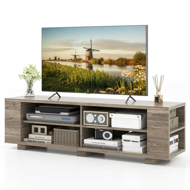 Topbuy TV Stand for 65 Inches TVs Modern Entertainment Center with 8 ...