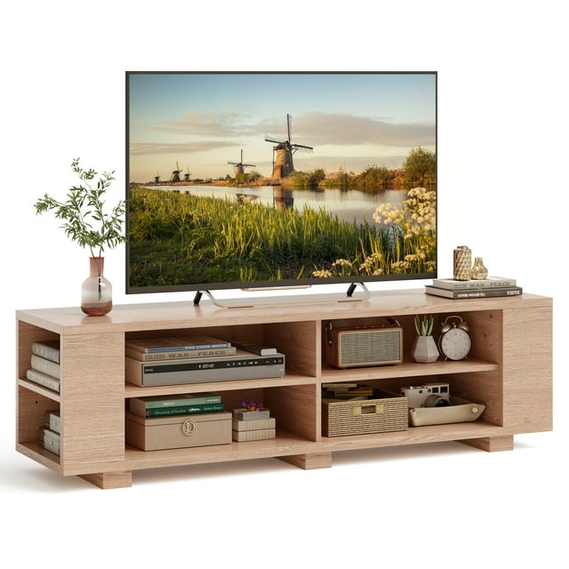 Topbuy TV Stand for 65 Inches TVs Modern Entertainment Center with 8 ...