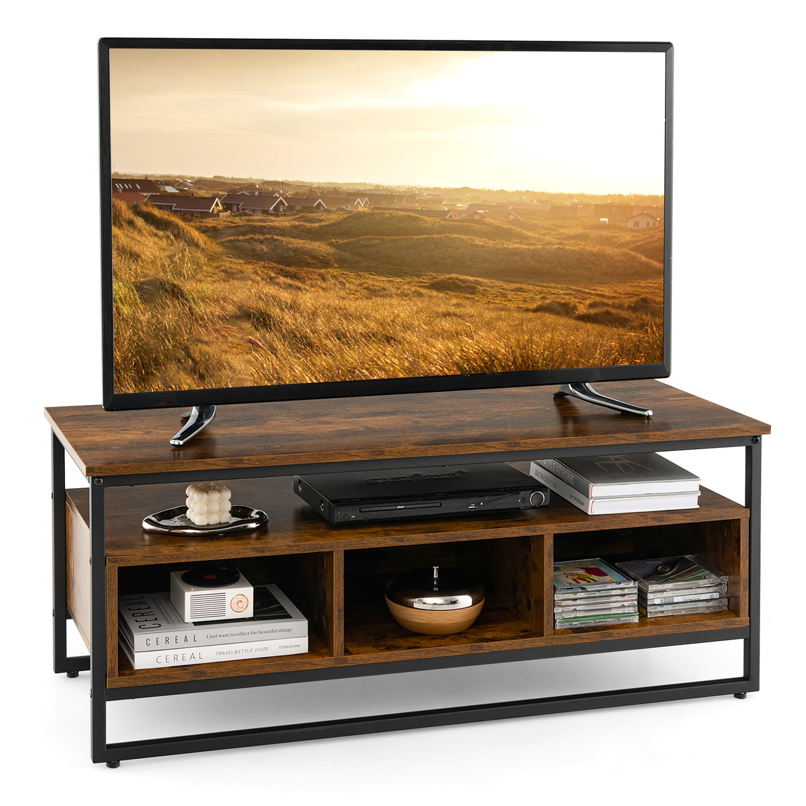 Topbuy TV Stand for TVS up to 50" Industrial Style TV Cabinet with ...