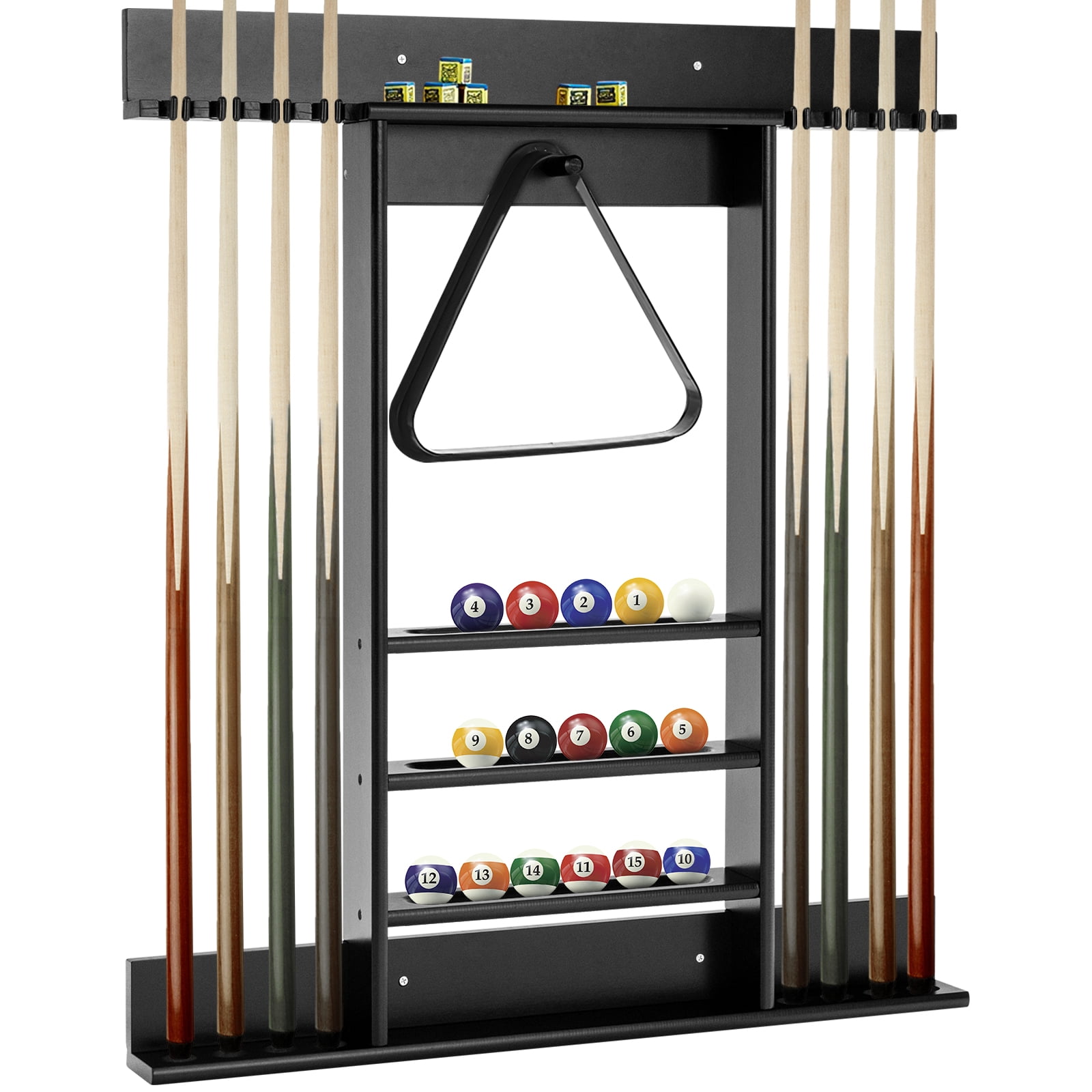 Topbuy Wall-Mounted Billiard Pool Cue Rack Pool Sticker Holder for ...