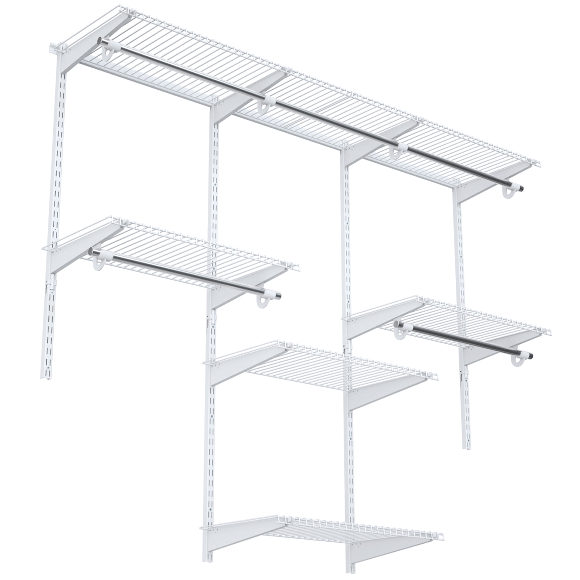 Topbuy Adjustable Wardrobe Kit, Wall Mounted DIY Closet with Wire Shelf ...